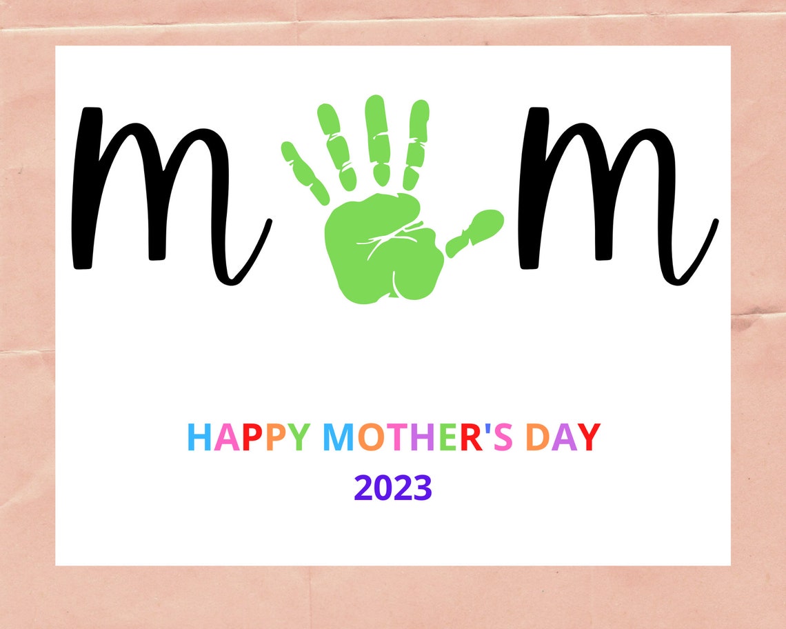Printable Handprint Keepsake Gift for Mom, Mother's Day Gift, Handprint ...