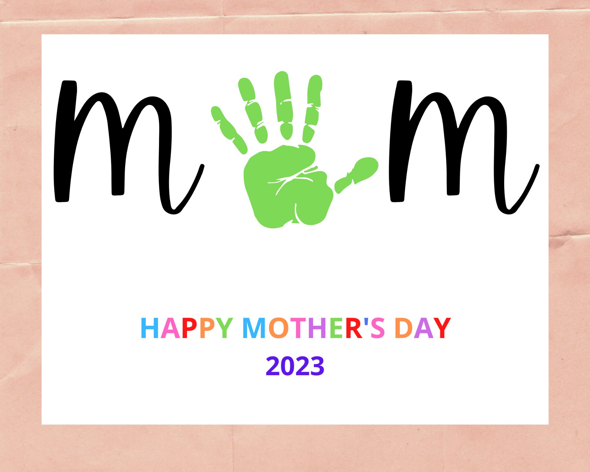 Printable Handprint Keepsake Gift for Mom, Mother's Day Gift, Handprint ...