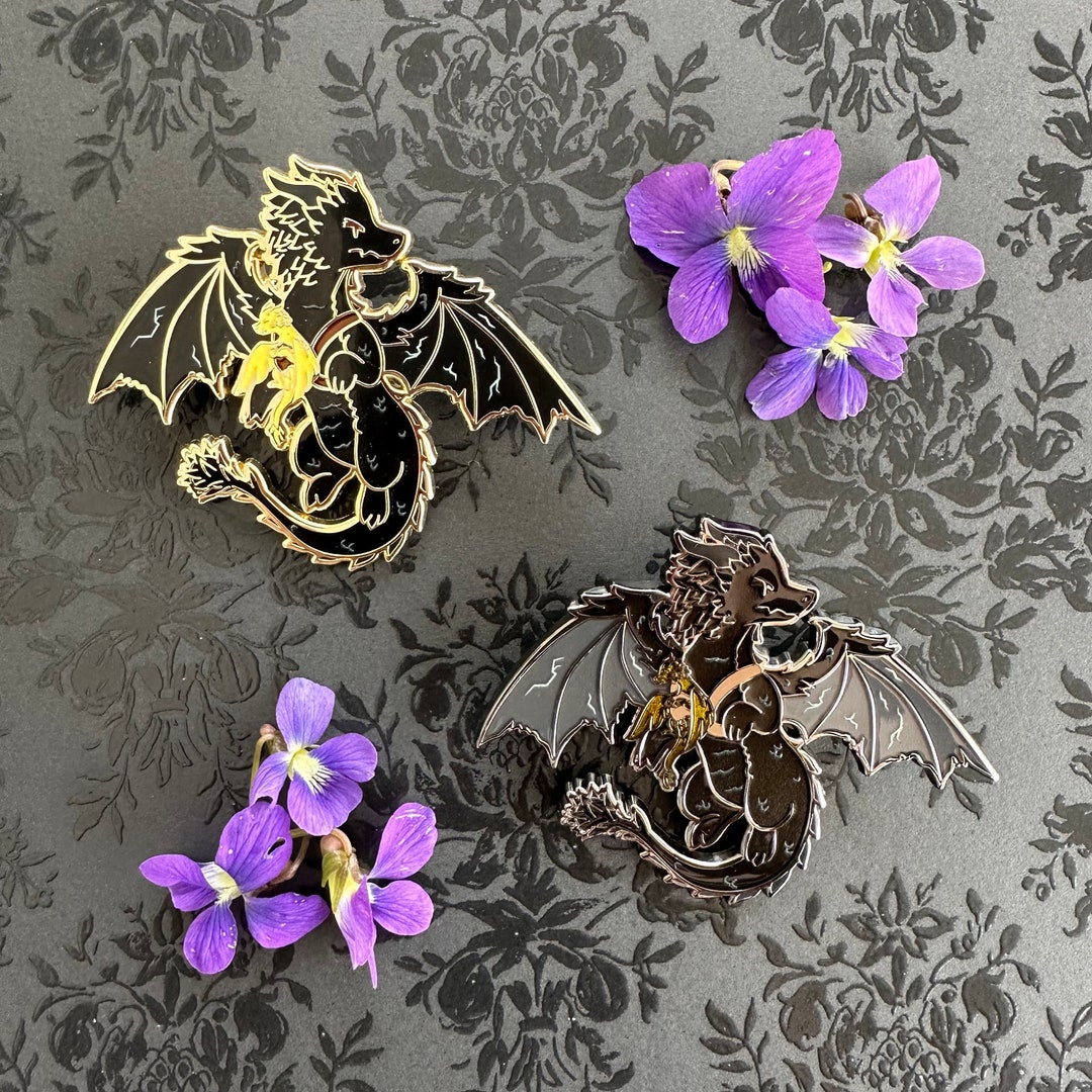 Violets Dragon's Enamel Pin - Etsy