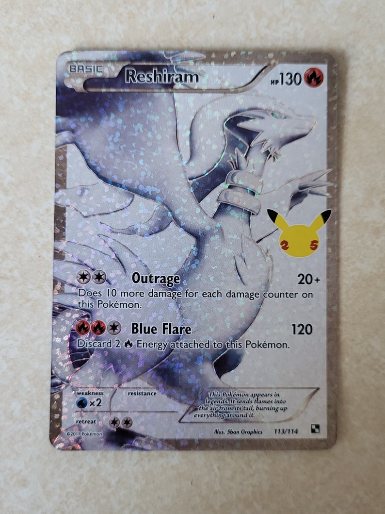 25th Anniversary Pokemon Tcg Reshiram - Etsy