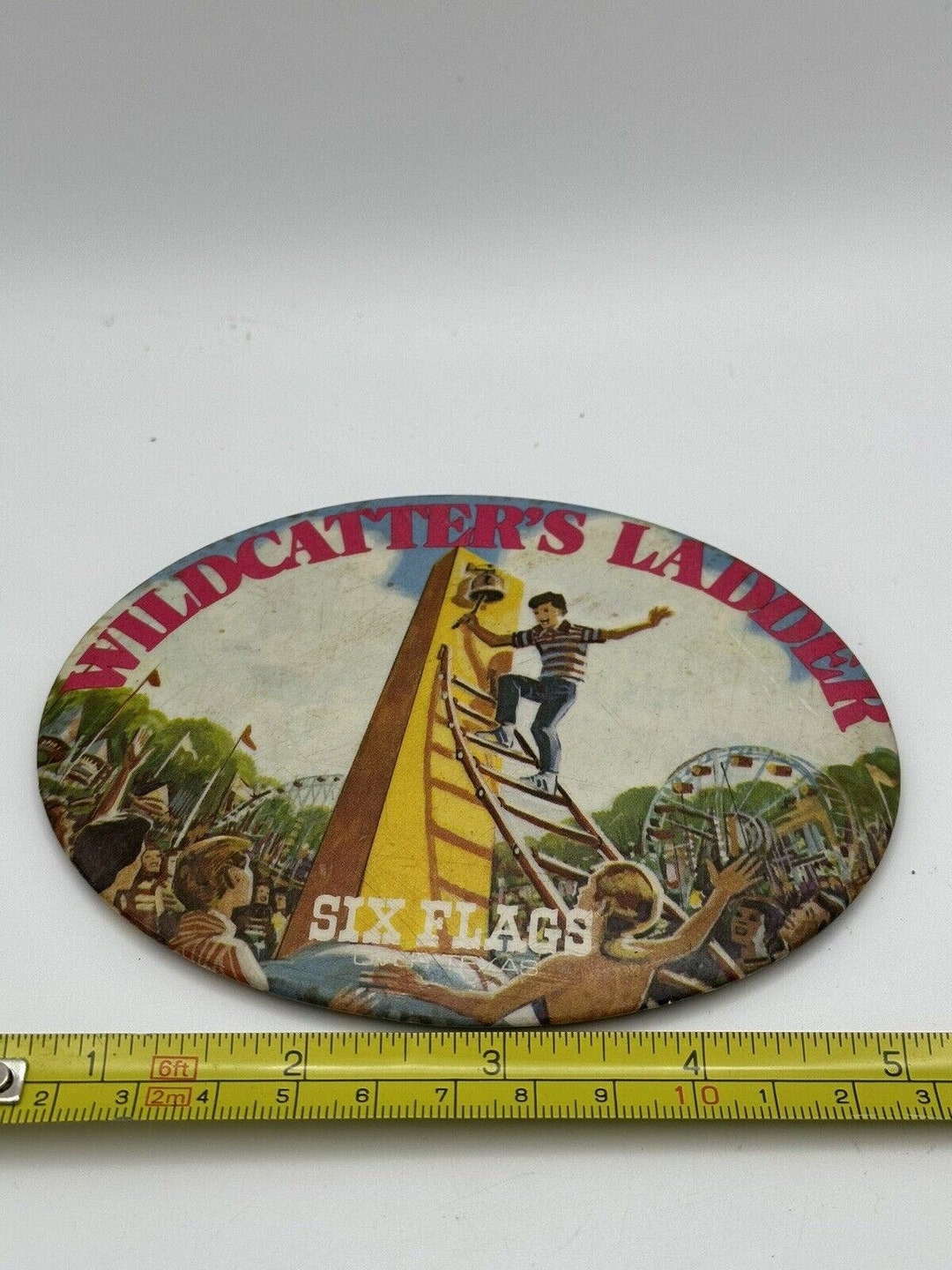 Vintage Six Flags 6 Amusement Park Prize Wildcatter's Ladder Pin Back ...