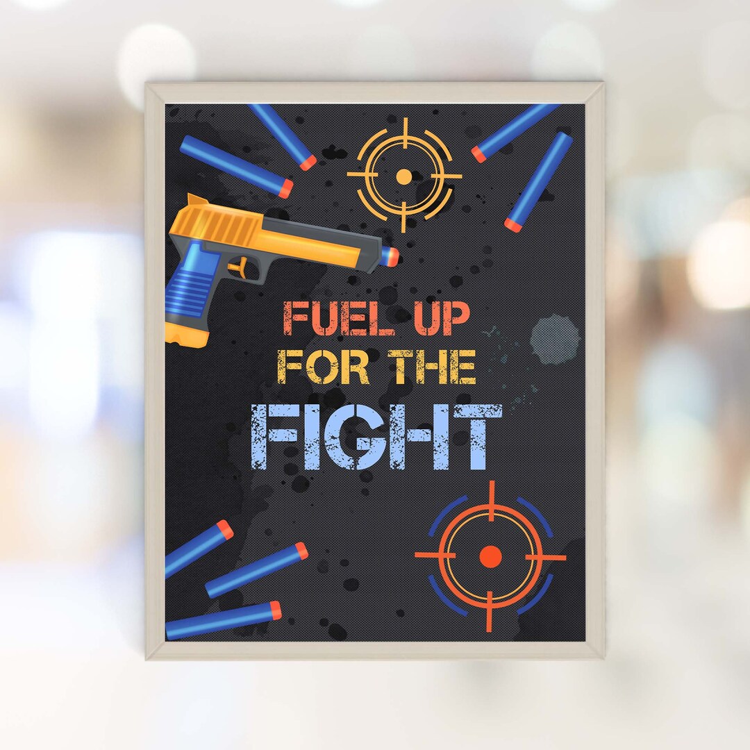 Foam Dart Blaster Party FUEL UP STATION Sign Dart Zone Birthday ...