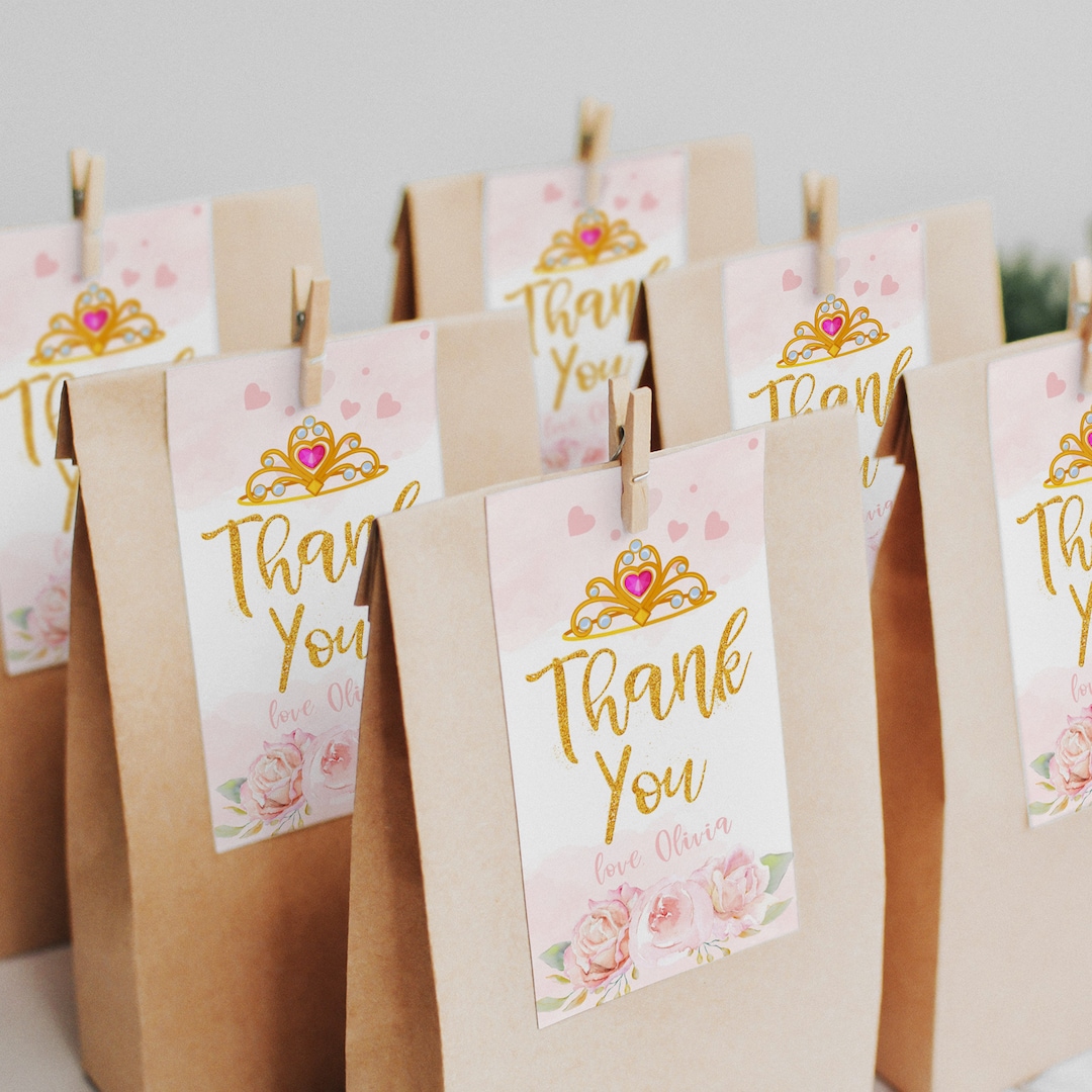 Our Little Princess Birthday Thank You Stickers Princess 1st Birthday ...