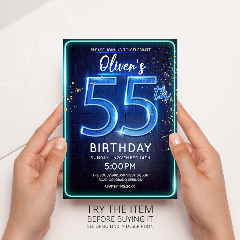 55th Birthday Invitation for Man 55th Birthday Party - Etsy