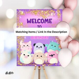 Editable Squishmallow Birthday Thank You Tags, Squishy Favor Tags ...