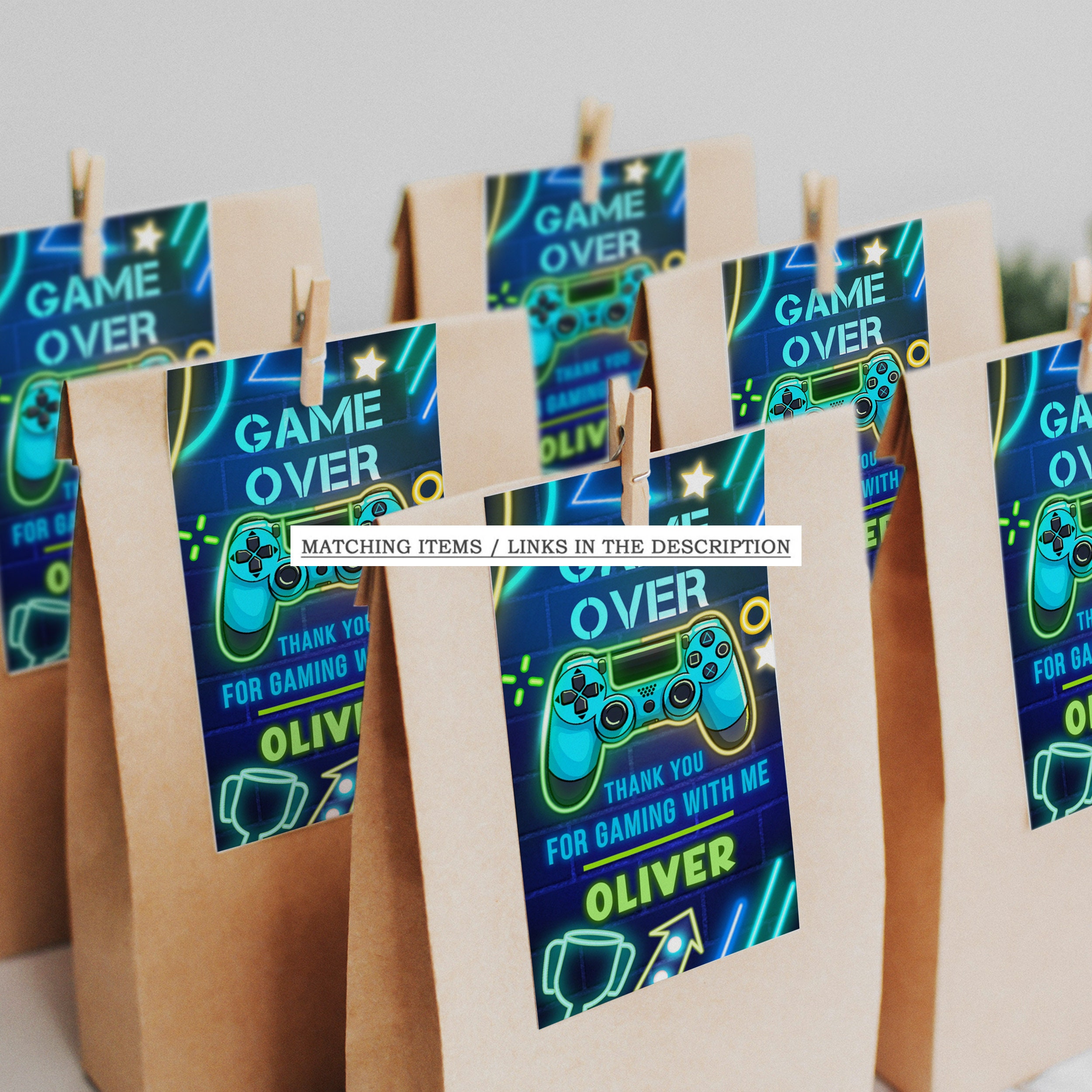 Editable Gaming Birthday Sign Video Game Neon Gamer Sign Digital ...