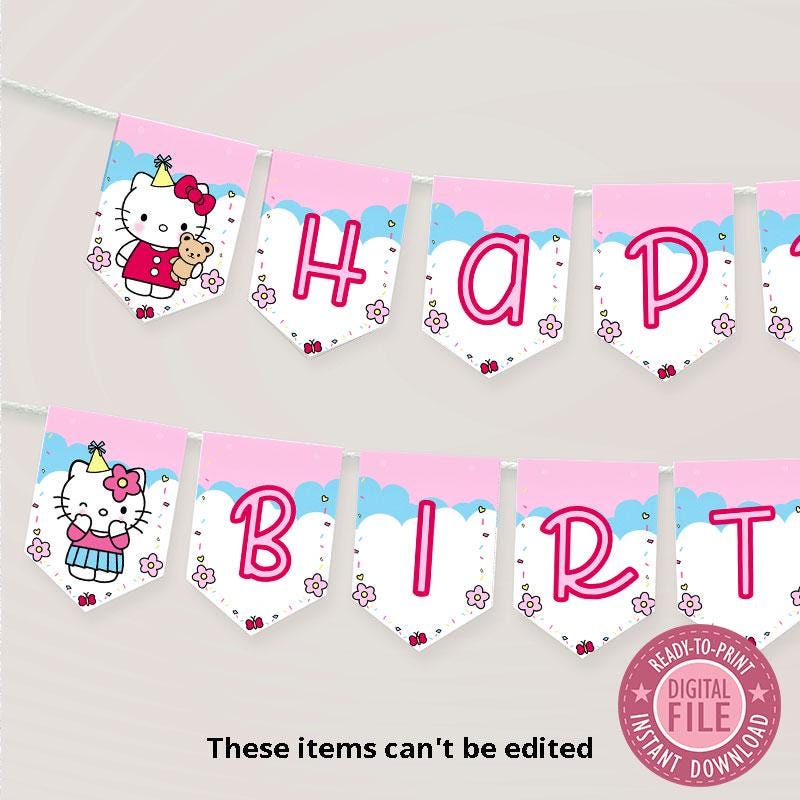 Hello Kittys Banner - Etsy