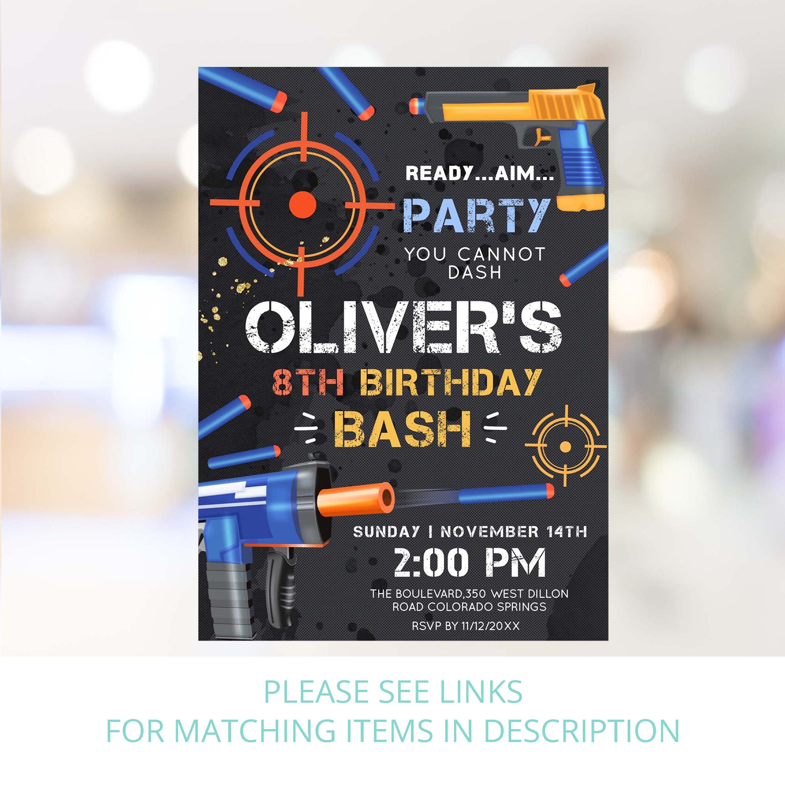 Dart Party Rules Dart Battle Party Sign Boy Dart Party Dart Wars Dart ...