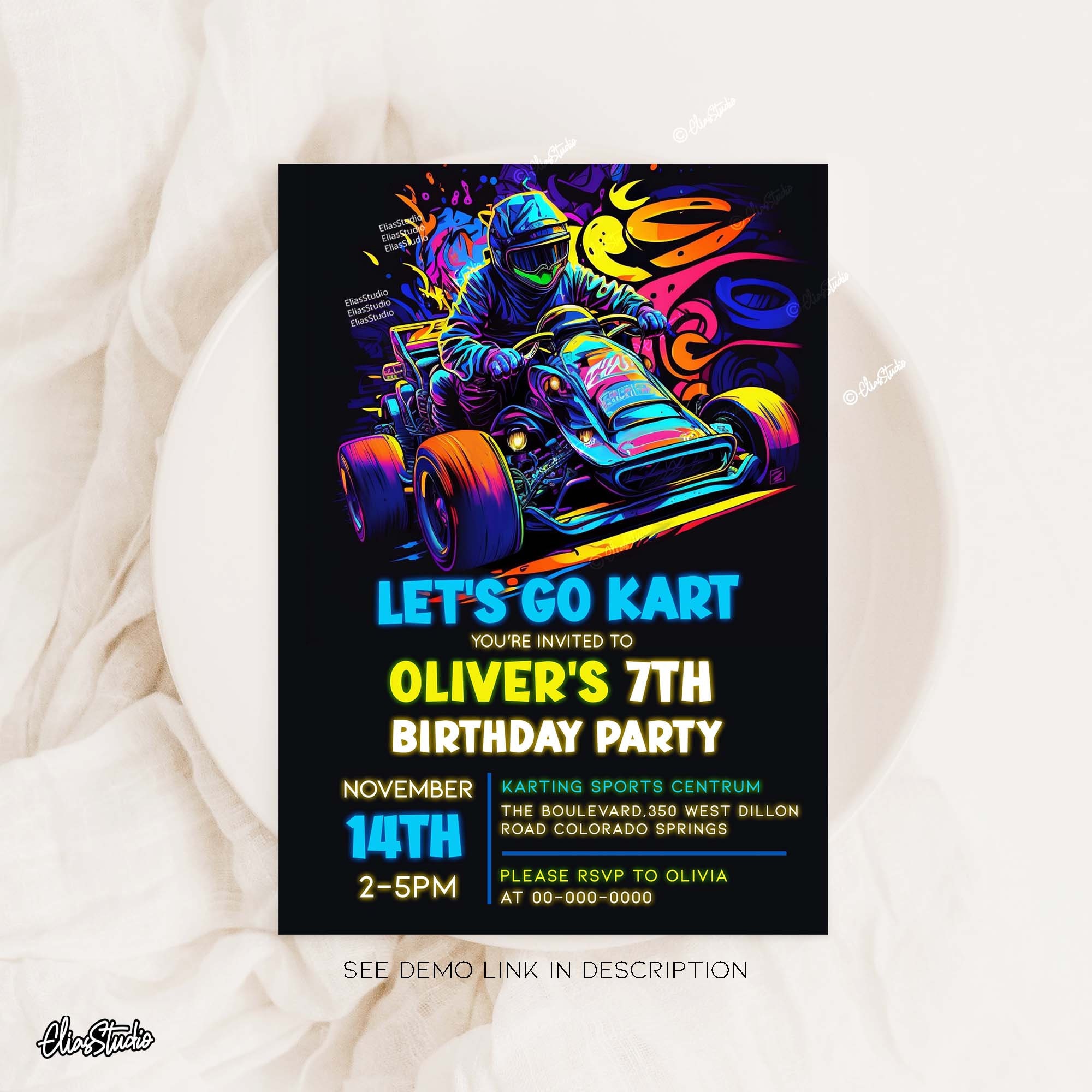 Carte Anniversaire Karting – Carte D’Invitation Anniversaire Karting – EGEX
