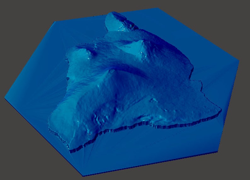 Hawaii Volcanoes STL File for 3-D Printing or CNC - Big Island ...