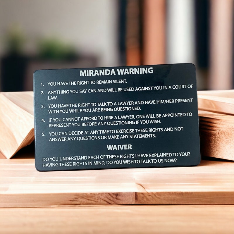 Metal Miranda Rights Cards - Etsy