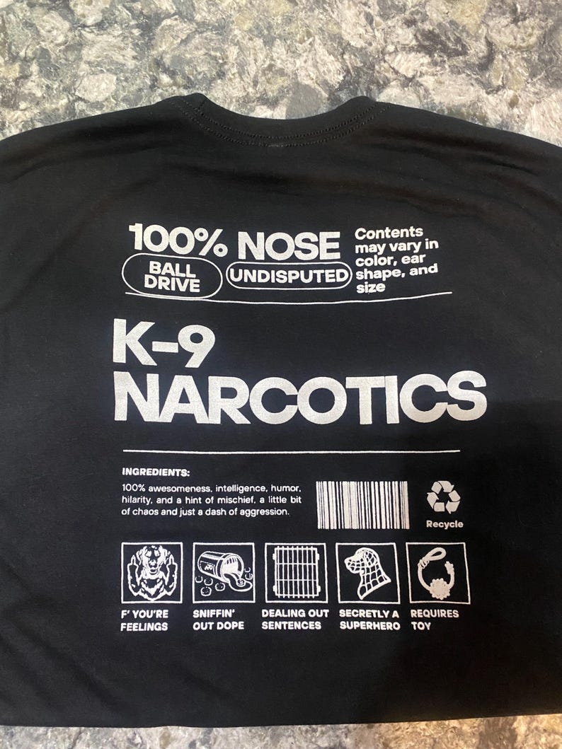 K-9 Narcotics Label T-shirt - Etsy