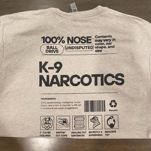 K-9 Narcotics Label T-shirt - Etsy