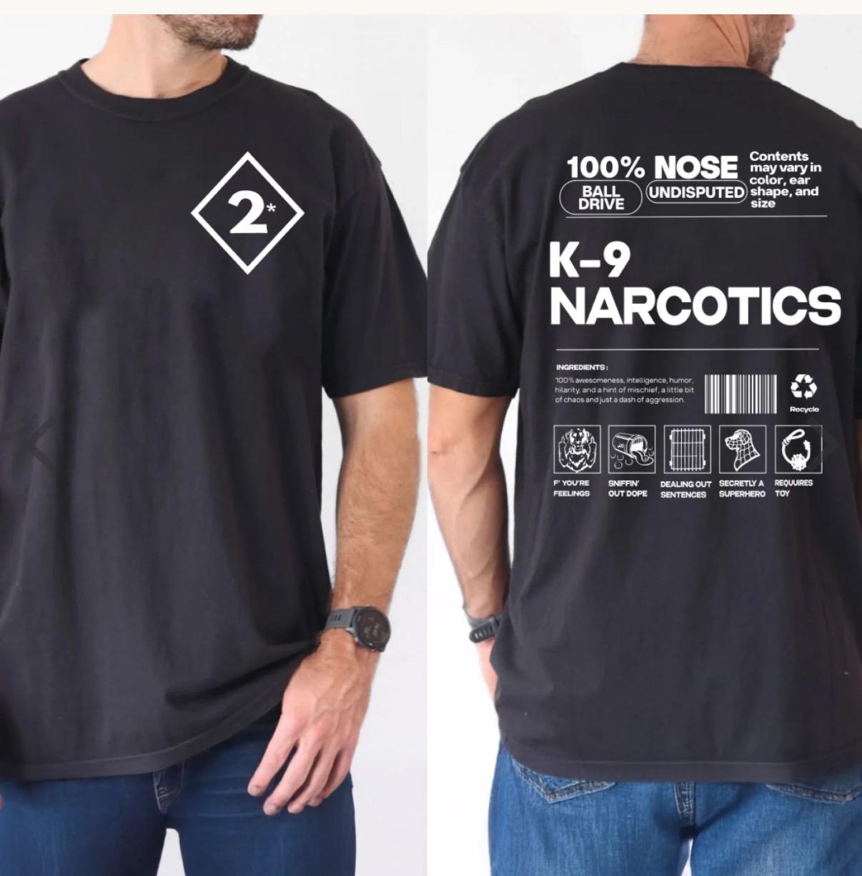 K-9 Narcotics Label T-shirt - Etsy