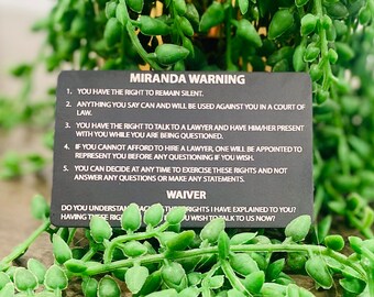 Spanish Miranda Warning Card Law Enforcement Metal Miranda - Etsy