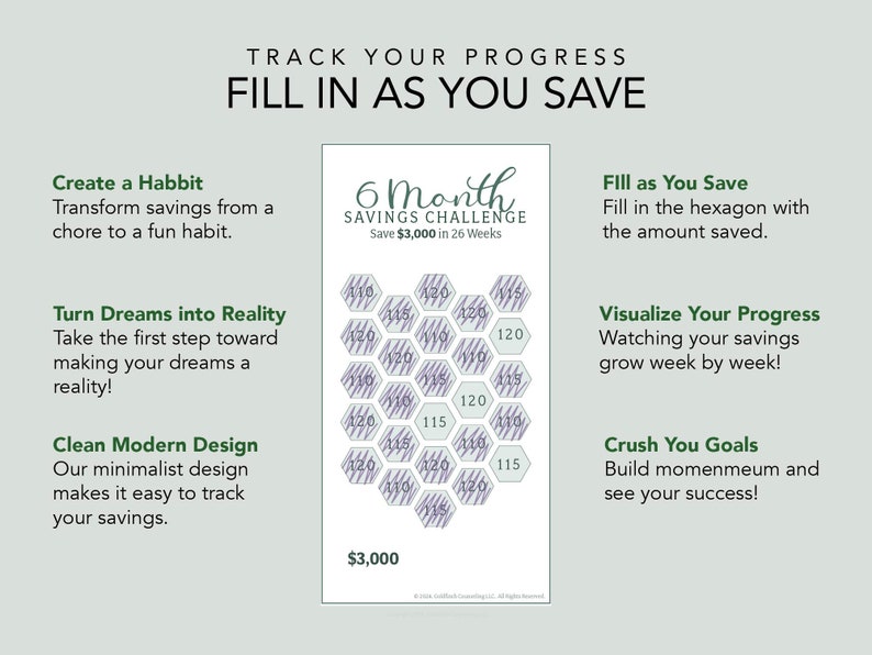 6 Month A6 Savings Challenge Printable A6 Savings Trackers Savings ...