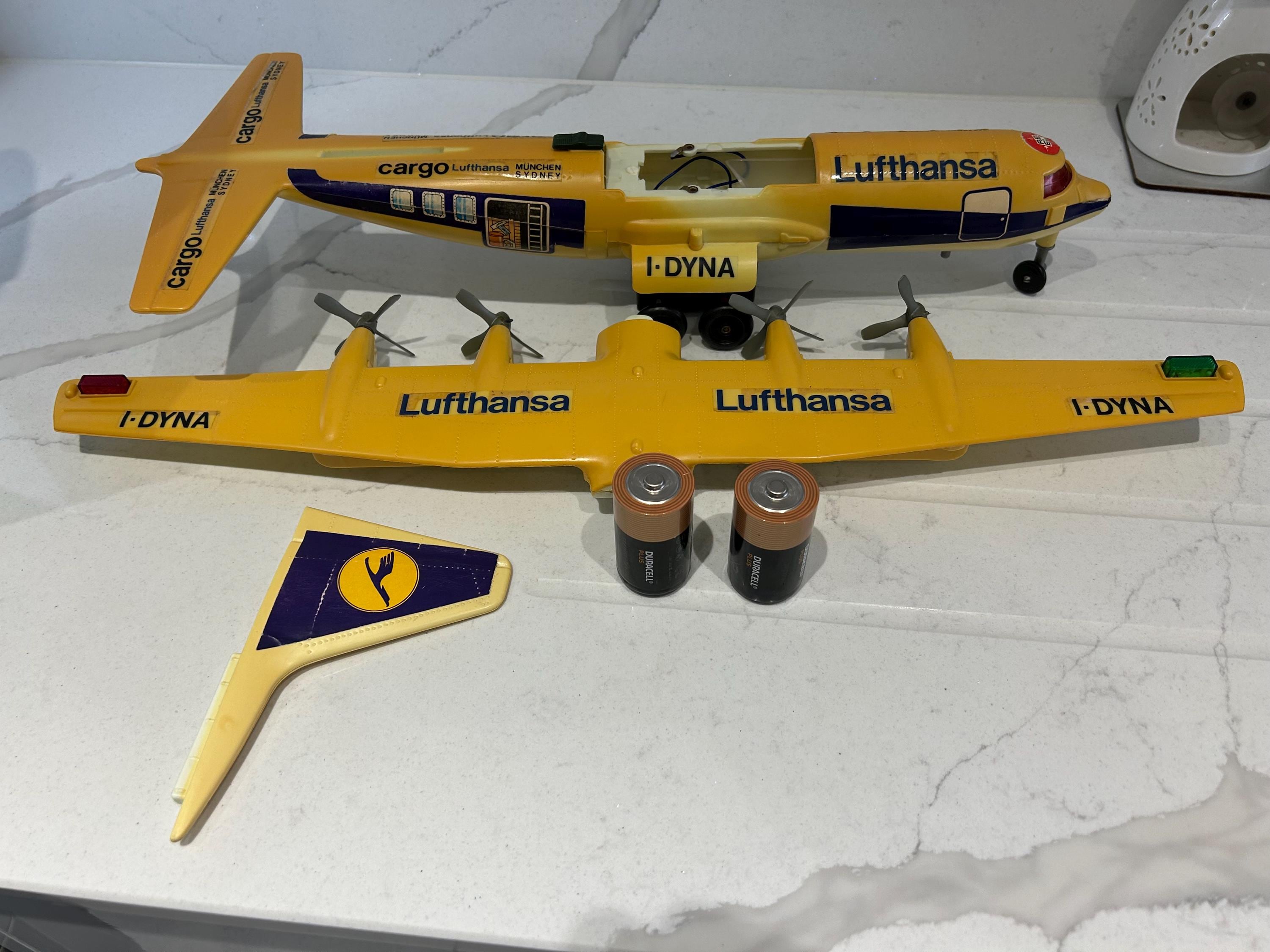 Vintage Rare German 1960s Lufthansa Cargo Plane With Propellers Fully ...