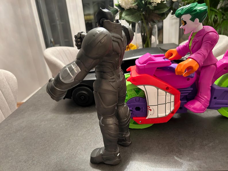 Large Batmobile Dodge Charger With Batman Also Joker XL Figure and Laff ...