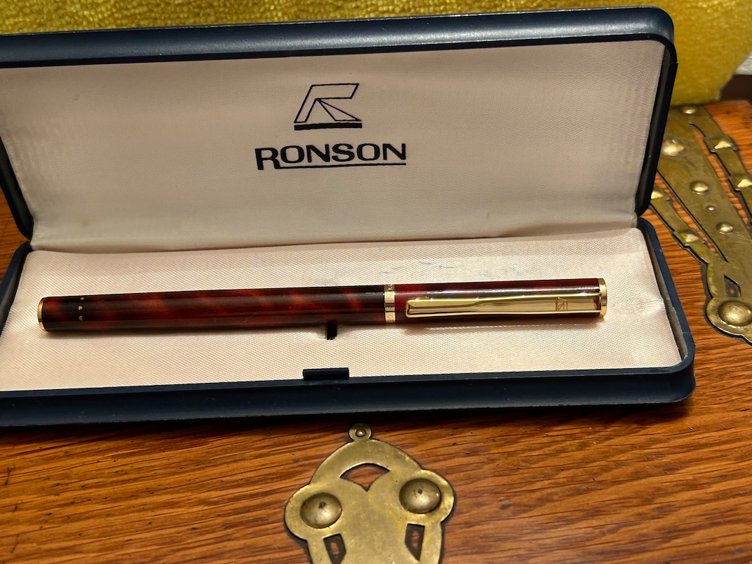 Vintage Ronson Brown Marble Ballpoint Pen - Etsy
