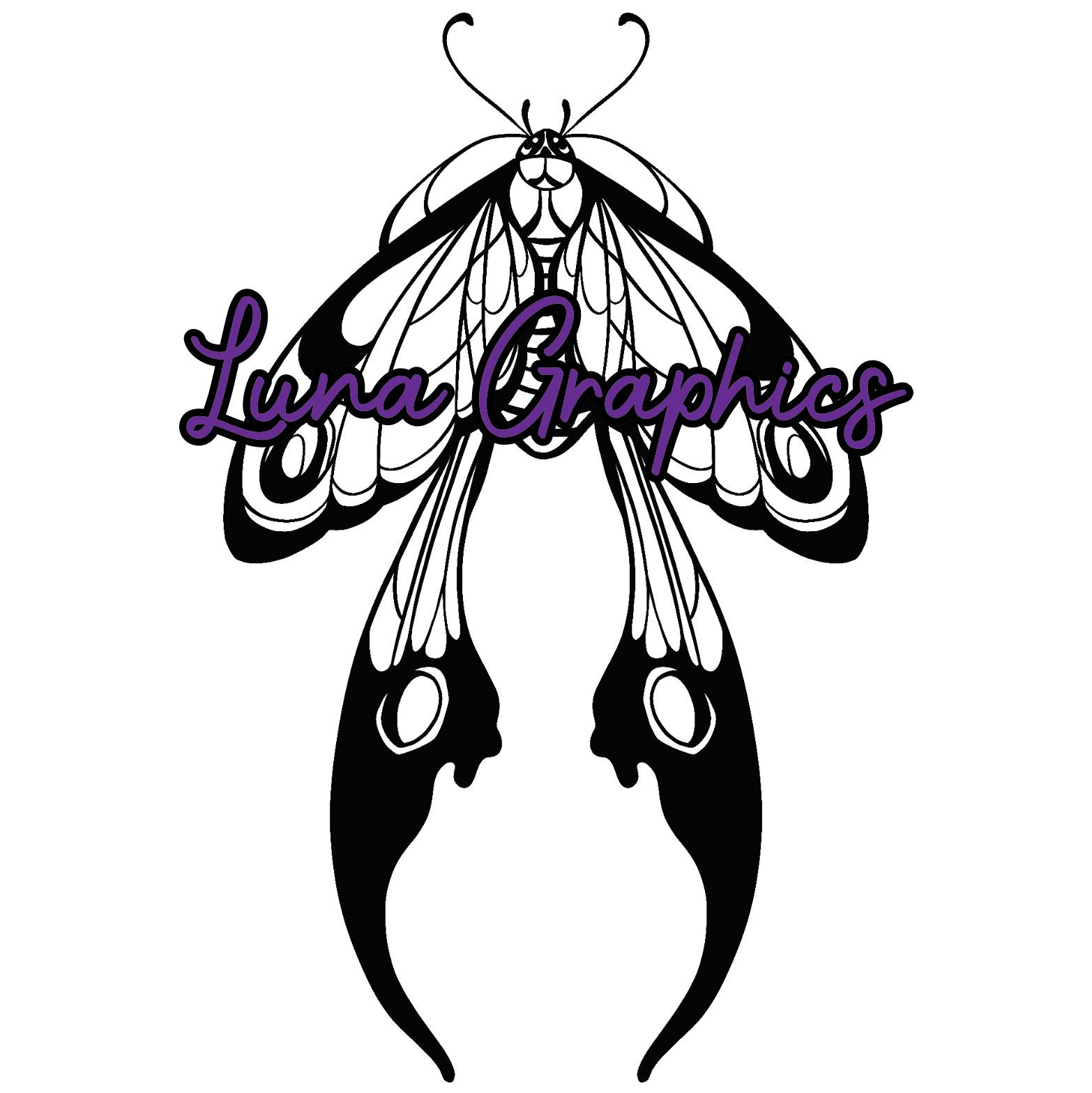 Hand Drawn Luna Moth With and Without Moon and Stars Background - Etsy