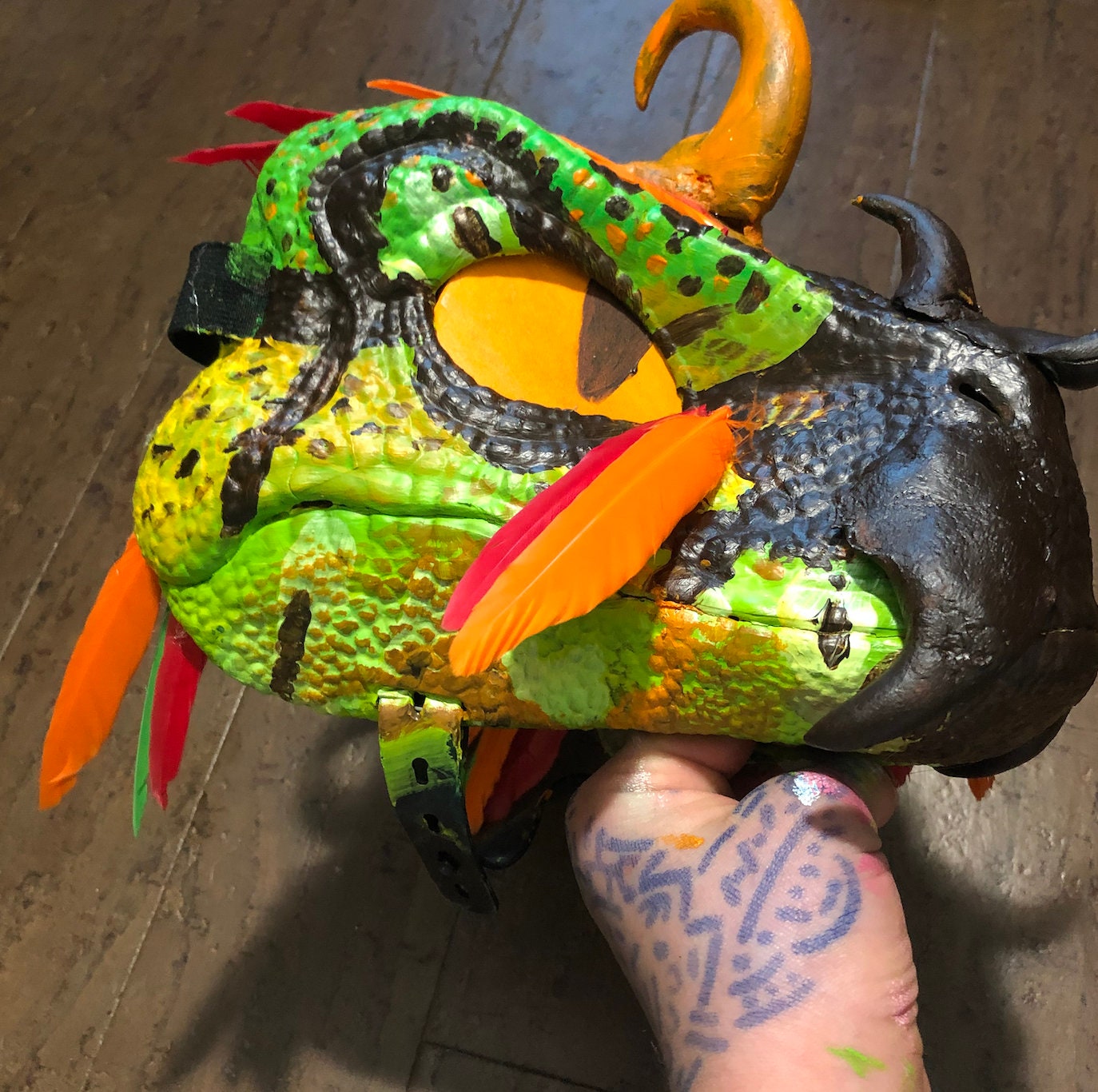 Vibrant Raptor Mask | Etsy