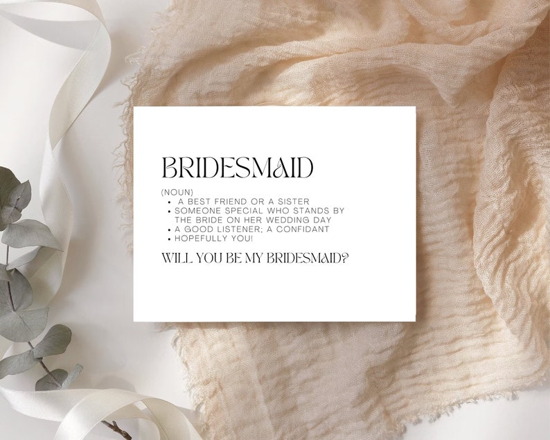 Bridesmaid Proposal Card, Will You Be My Bridesmaid Card, Bridesmaid ...