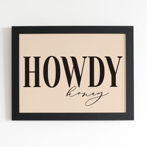 Howdy Honey COWGIRL Digital Print Western Decor - Etsy