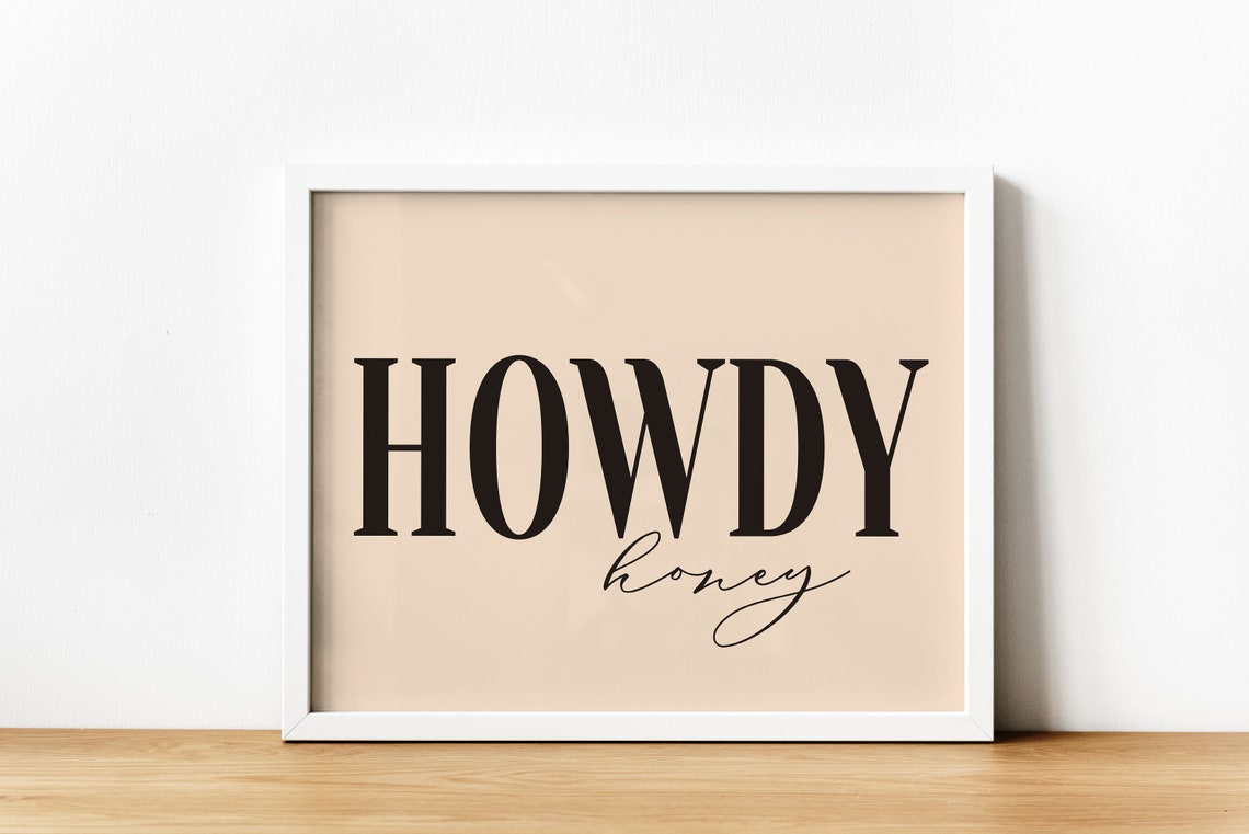 Howdy Honey COWGIRL Digital Print Western Decor - Etsy