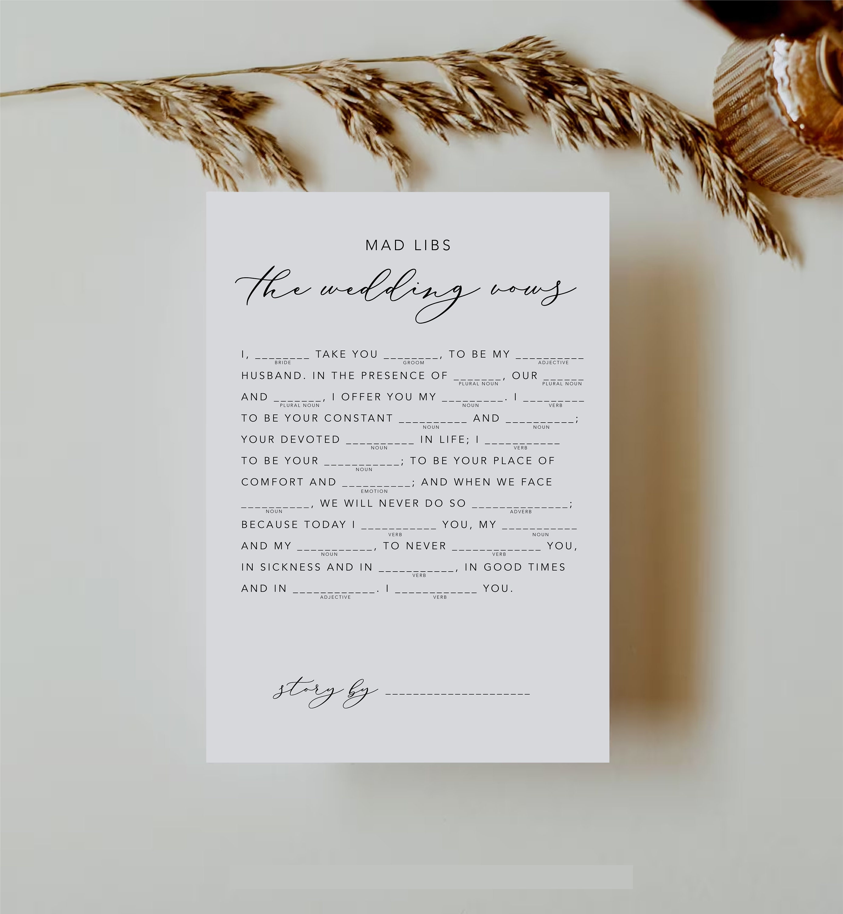 Wedding Mad Libs Game Bundle, Printable Bridal Shower Mad Libs With ...