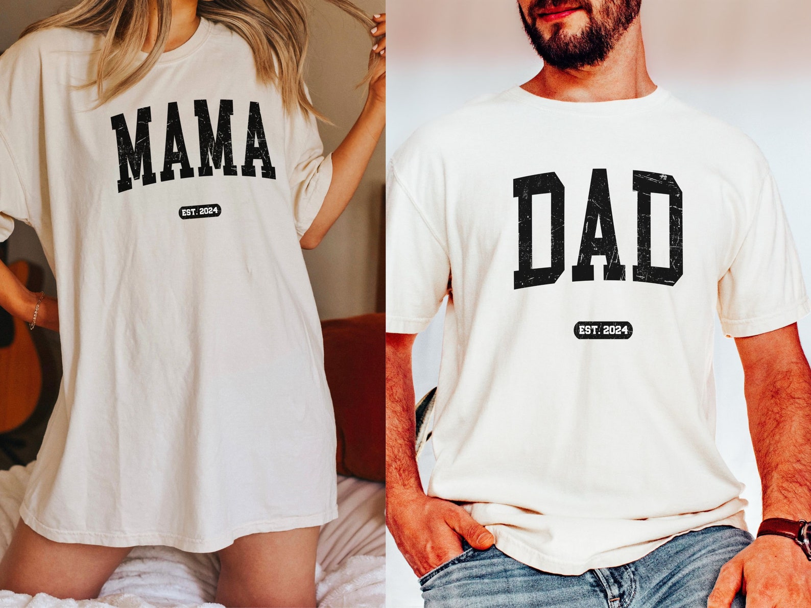 Comfort Colors, Mama Established 2024 Shirt, New Dad Shirt, Gift for ...