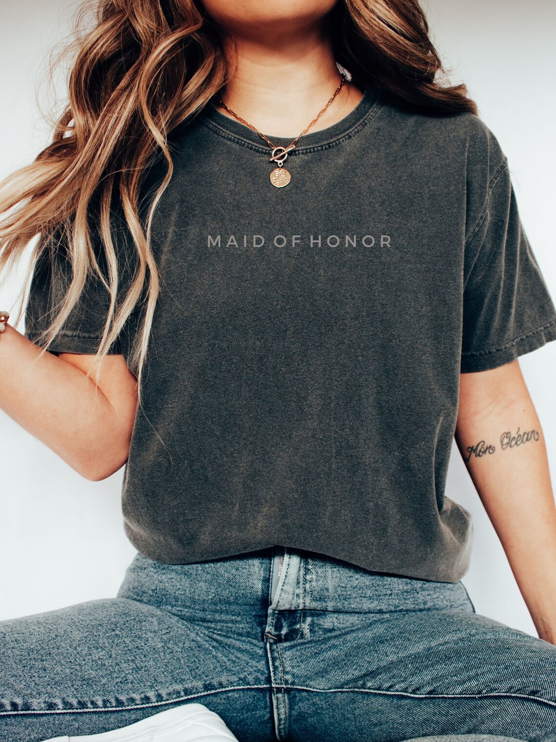 Comfort Colors® Minimalist Maid of Honor Shirt, Bridal Party Shirts ...