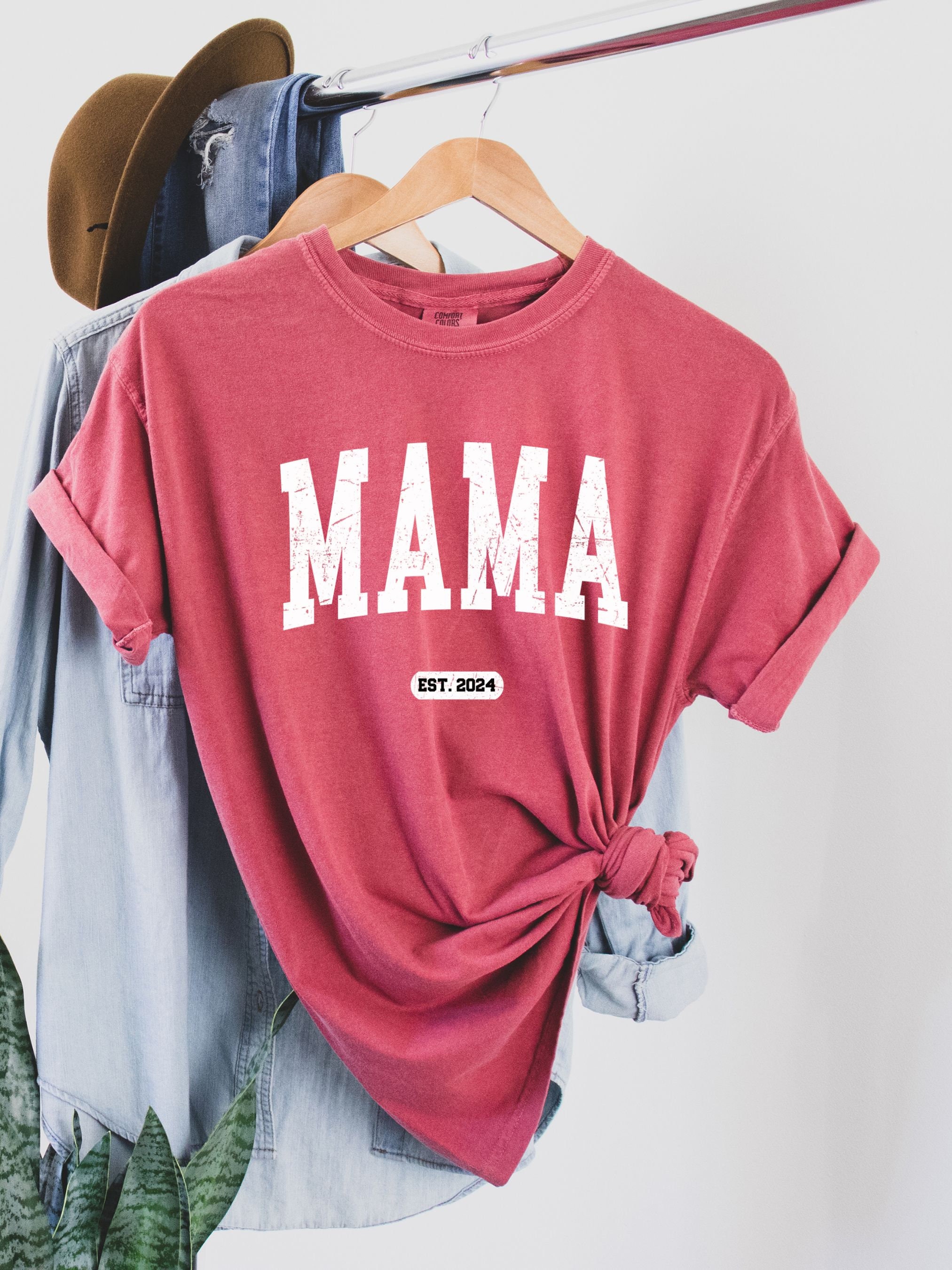 Comfort Colors, Mama Established 2024 Shirt, New Dad Shirt, Gift for ...