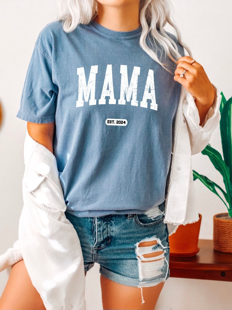 Comfort Colors, Mama Established 2024 Shirt, New Dad Shirt, Gift for ...