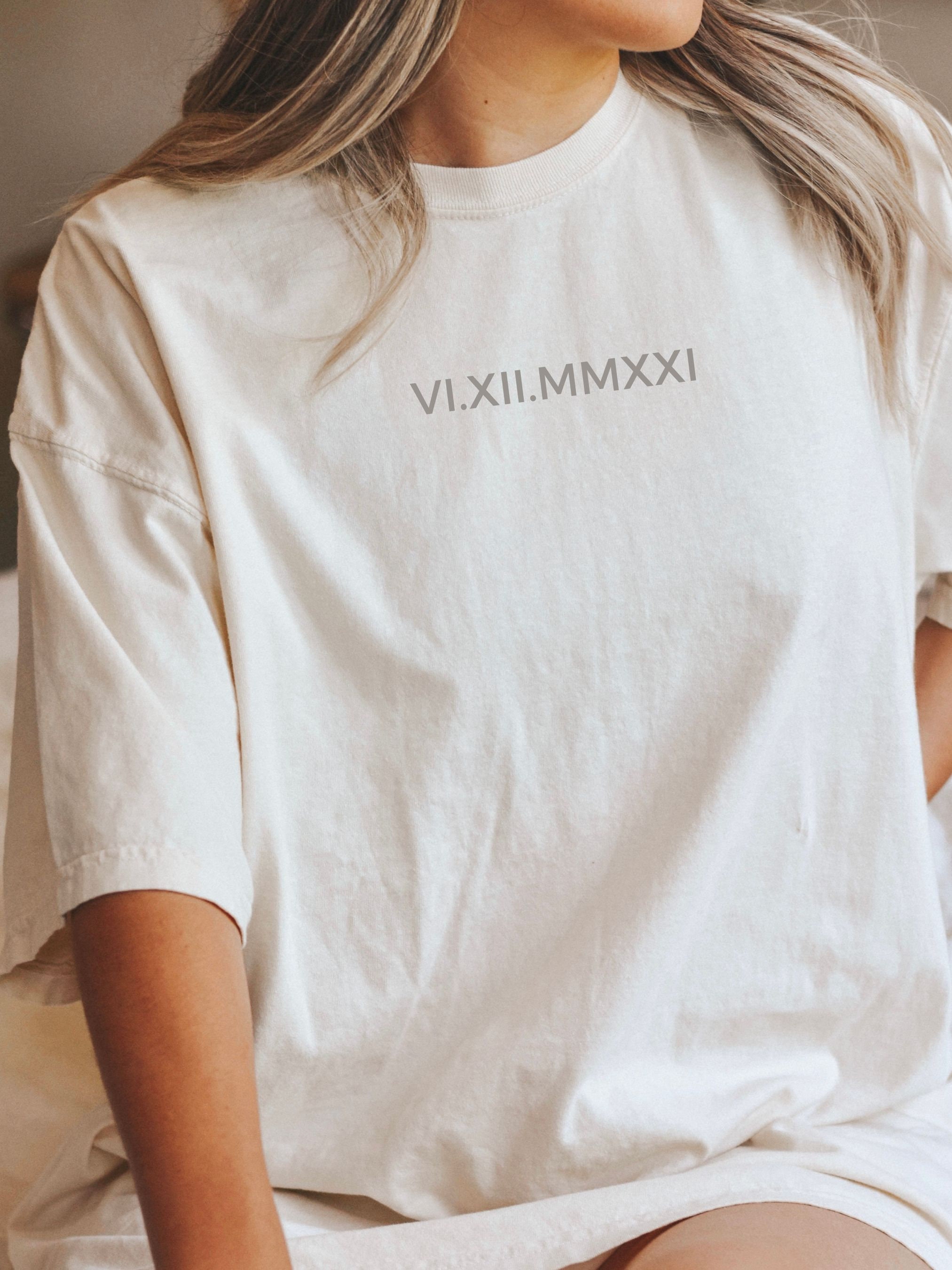 Custom Roman Numeral Shirt, Comfort Colors Couple Shirt, Custom Date ...