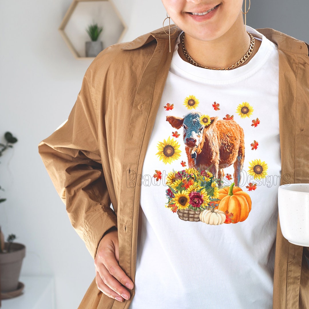 Fall Cow PNG Download | Transfer | Digital | Halloween - Etsy