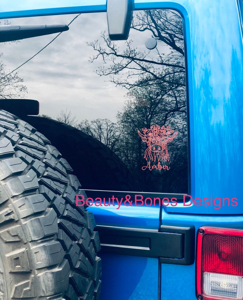 Personalized Large Highland Cow Cattle Car Decals - Etsy