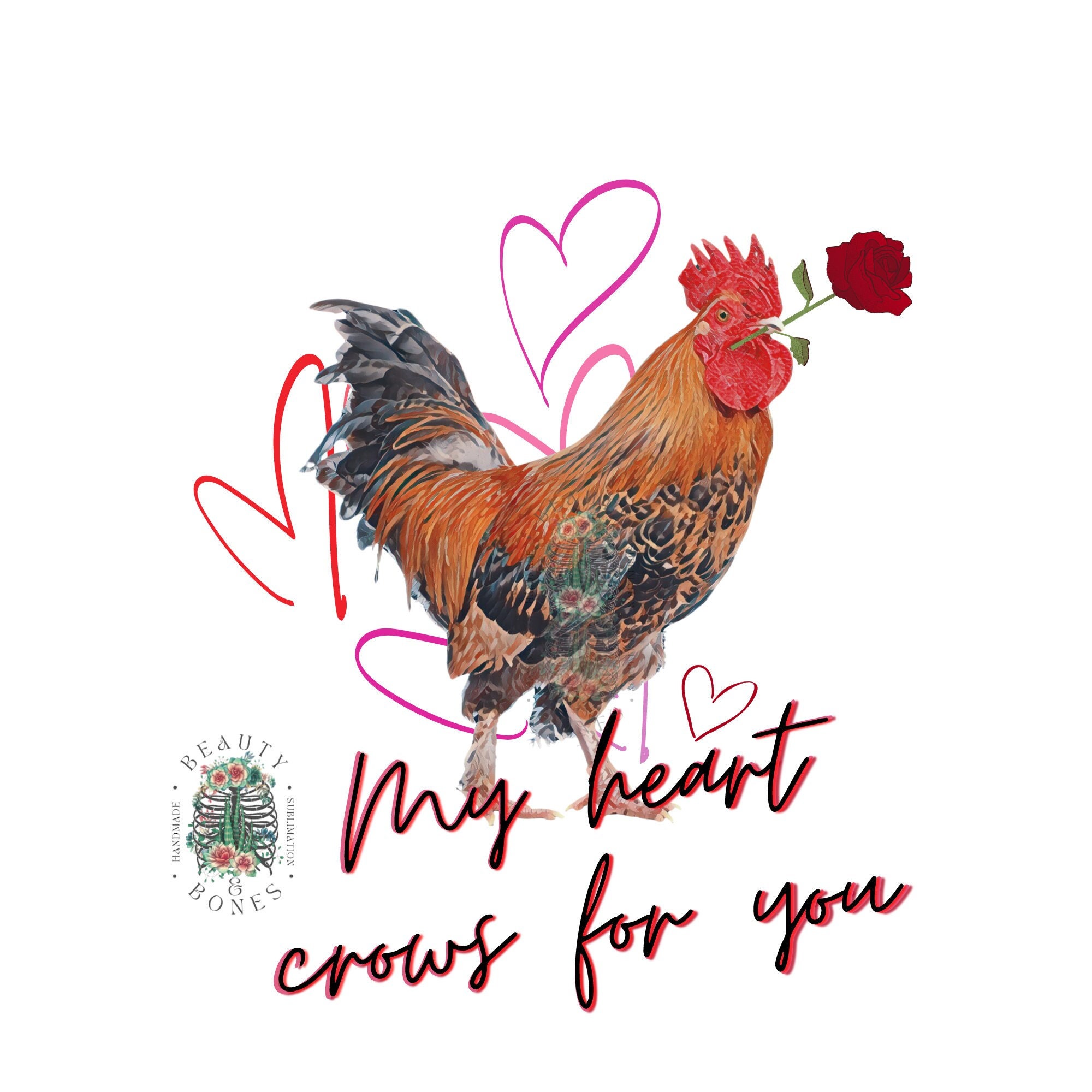 Rooster Valentine PNG Digital Art Download - Etsy