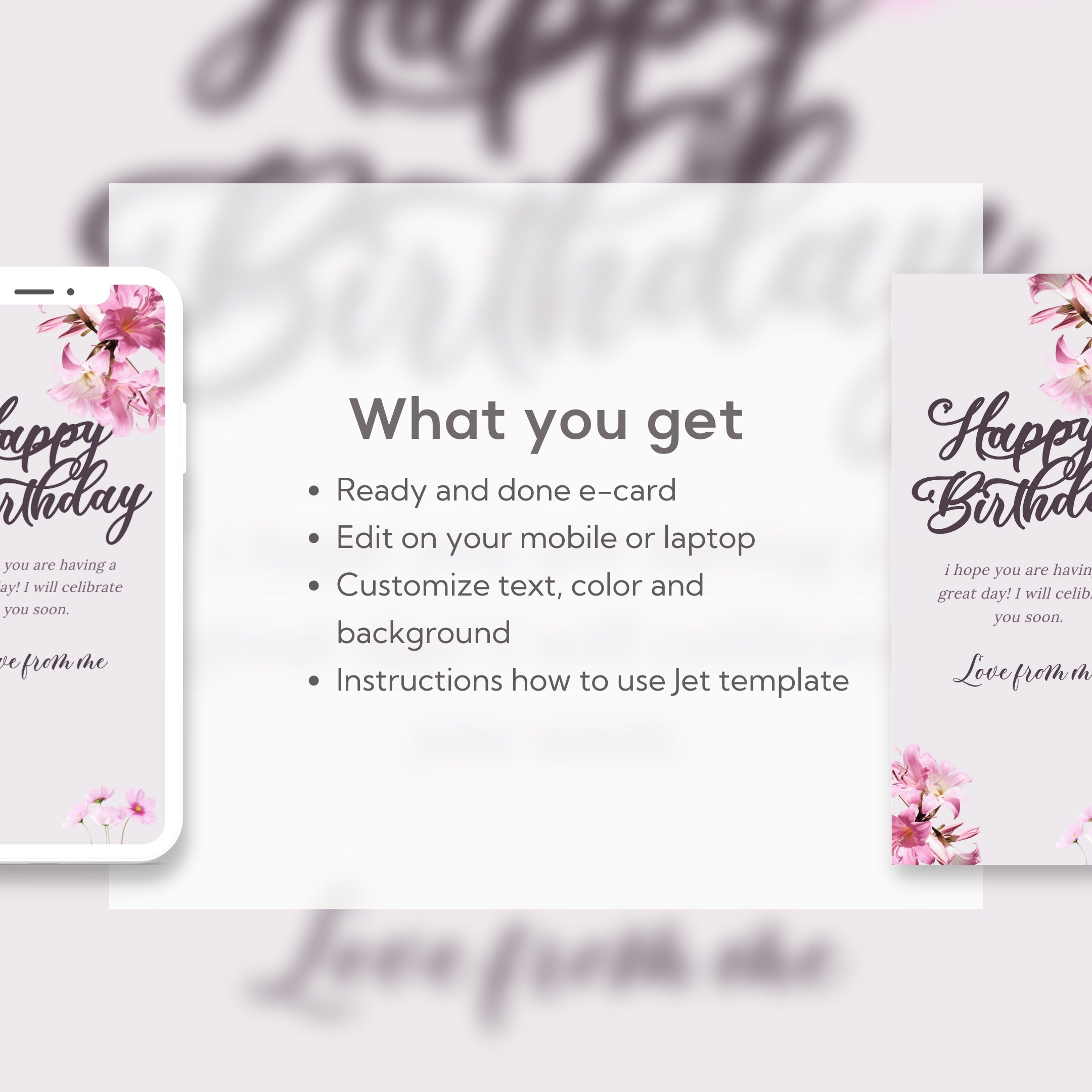 Mobile Card Template Jet Template Templates E-card Celibration - Etsy ...