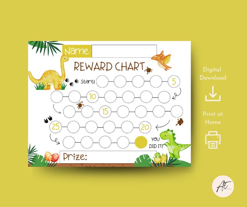 Dinosaur Reward Chart - Etsy