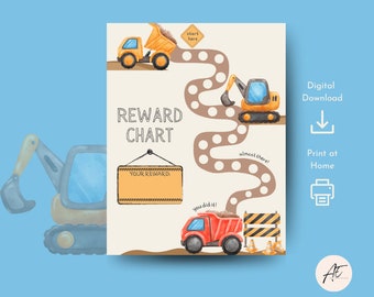 Printable Construction Truck Reward Chart Construction Truck Potty ...