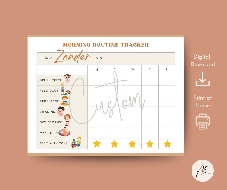 Custom Morning Routine Tracker - Etsy