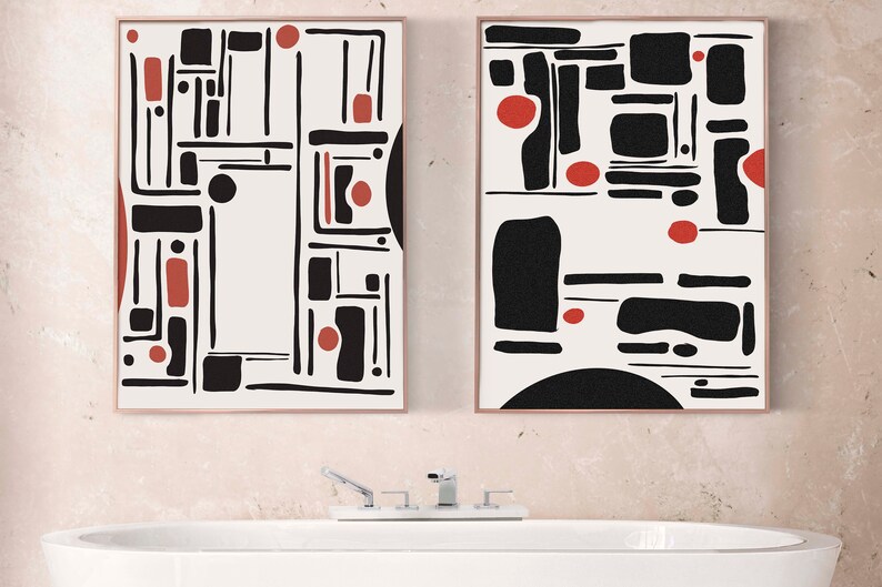 Printable Set of Abstract Lines and Dots | Printable Minimal Wall Art ...