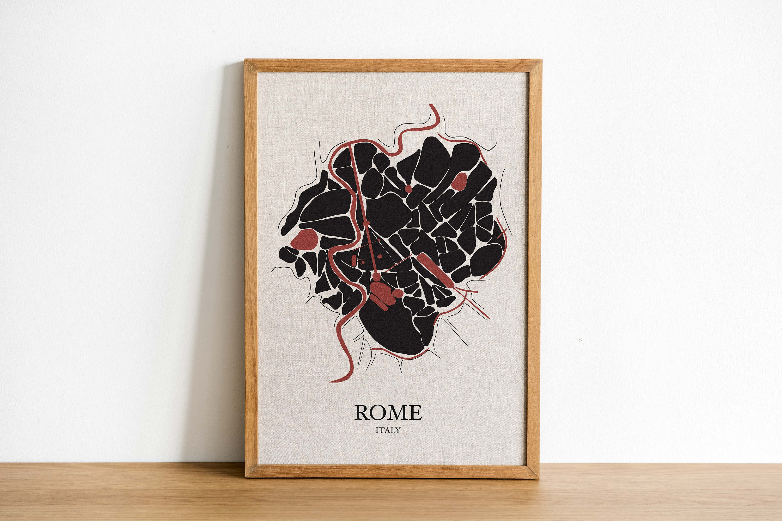 Rome Map Printable Minimal Wall Art Printable Wall Art Original Art - Etsy