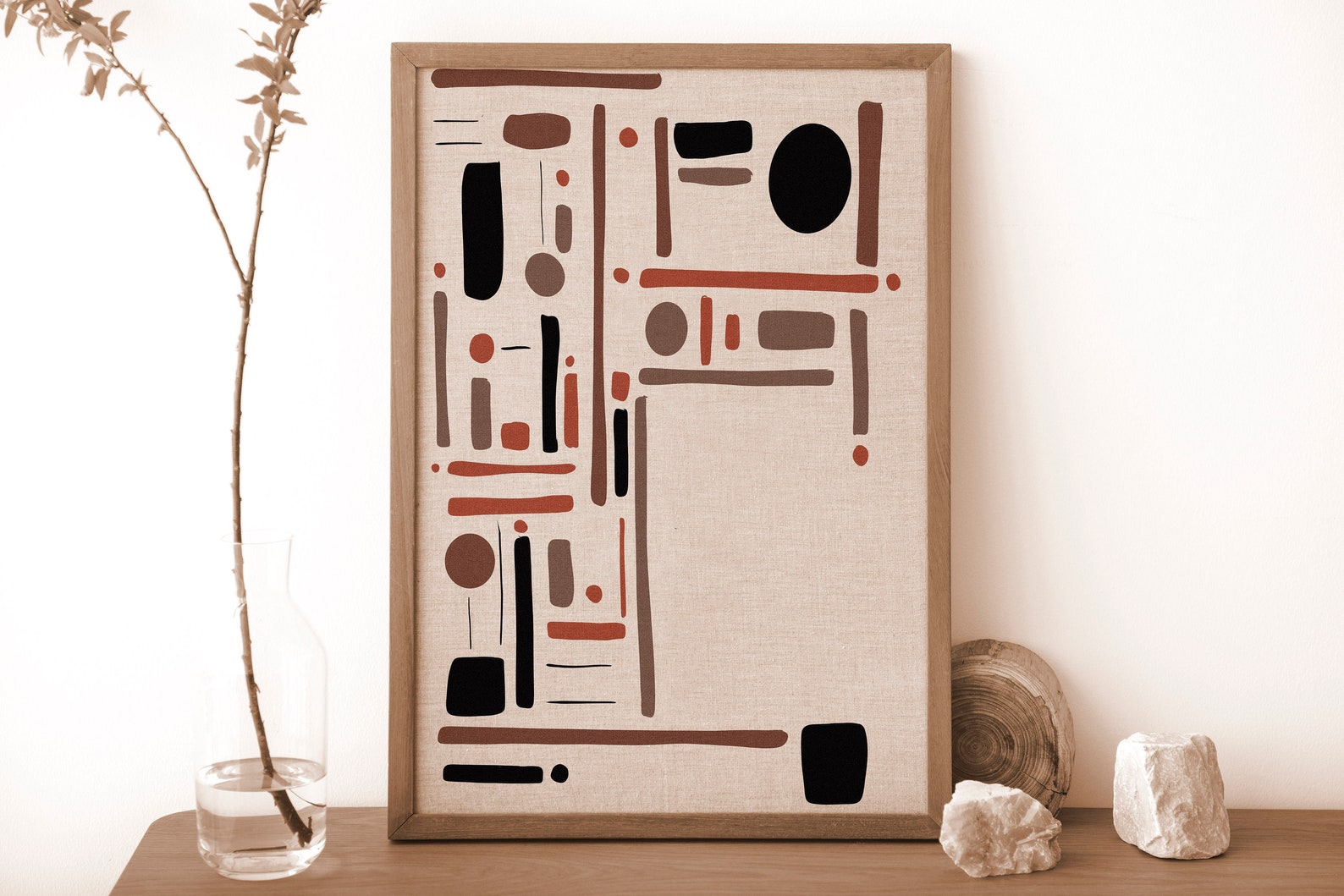 Abstract Lines and Dots Print Printable Minimal Wall Art - Etsy