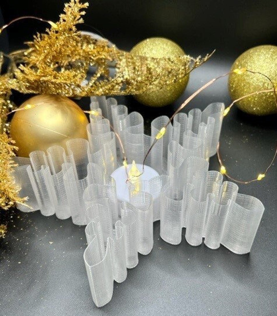 Snowflake Tea Light 3D Printed - Etsy