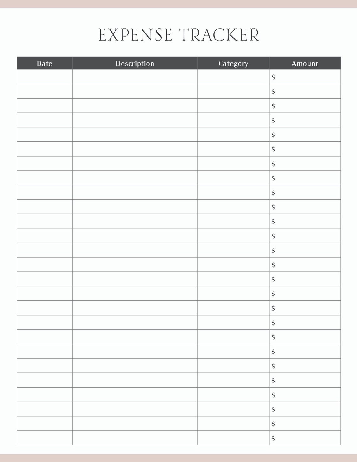 Expense Tracker Budget Sheet, Printable Expense Tracker, Budget ...