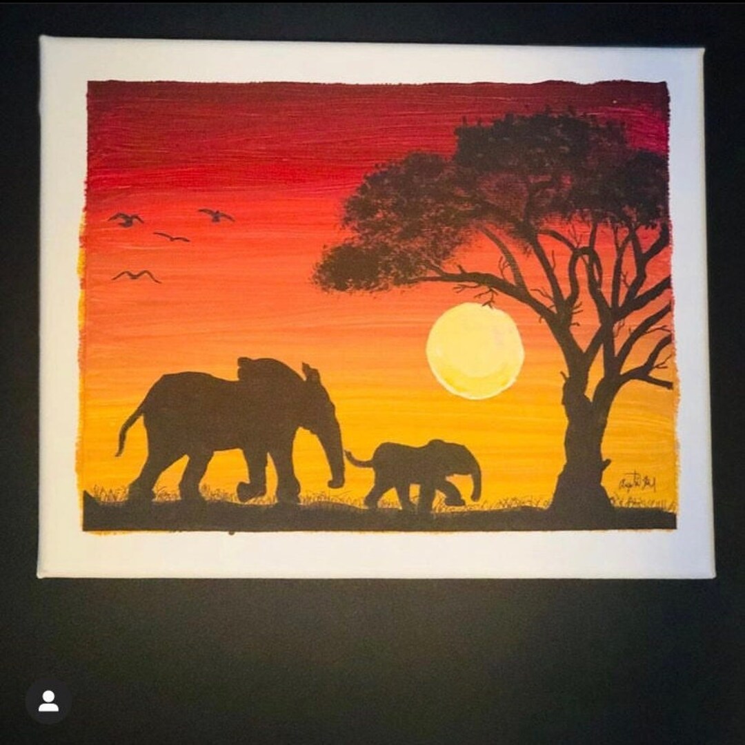 African Sunset Acrylic Paintings