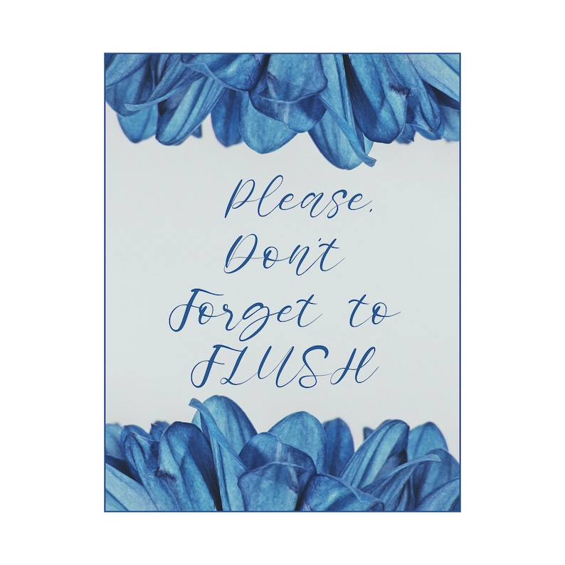 Don't Forget to Flush Poster (letter) - Etsy