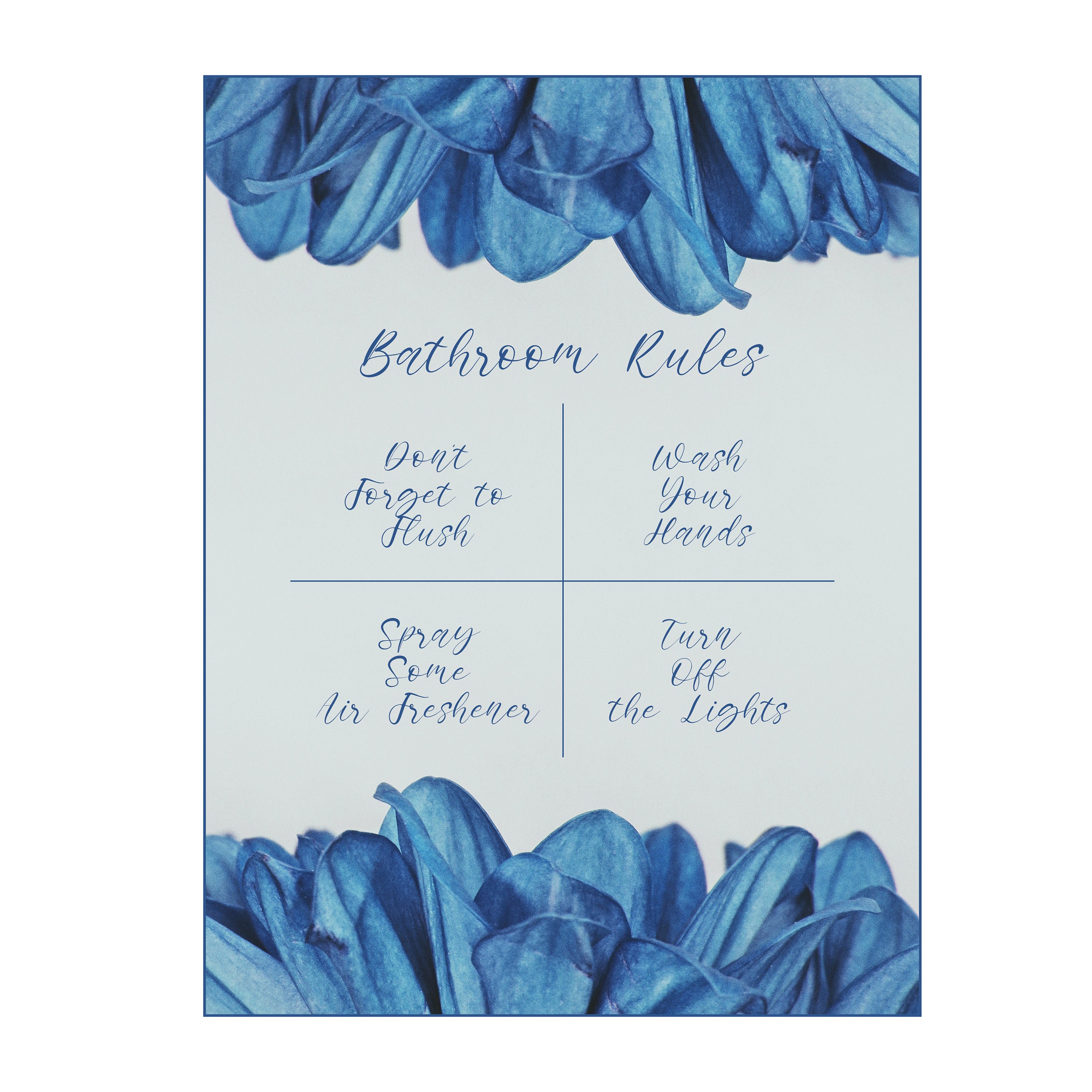 Bathroom Rules Poster (letter) - Etsy