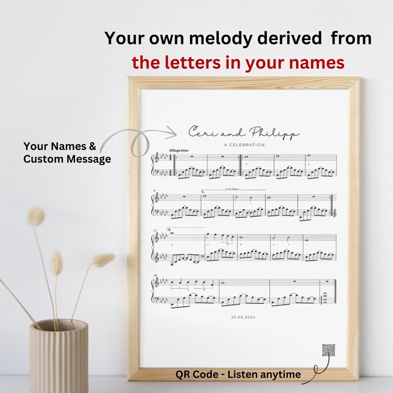 Turn Your Name Into Music | Custom Sheet Music Art | Perfect Gift for ...